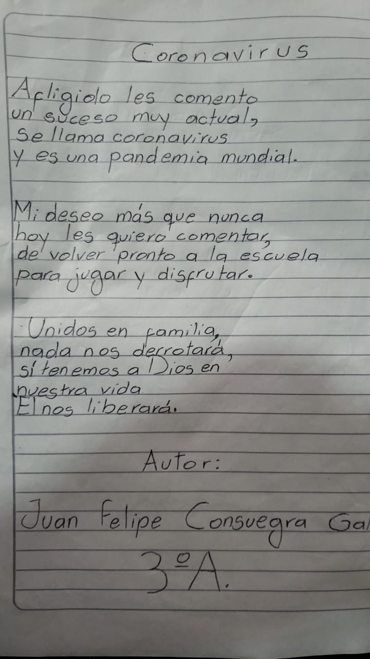 Más poemas sobre COVID19 por 3er Grado - Colegio San José Barranquilla