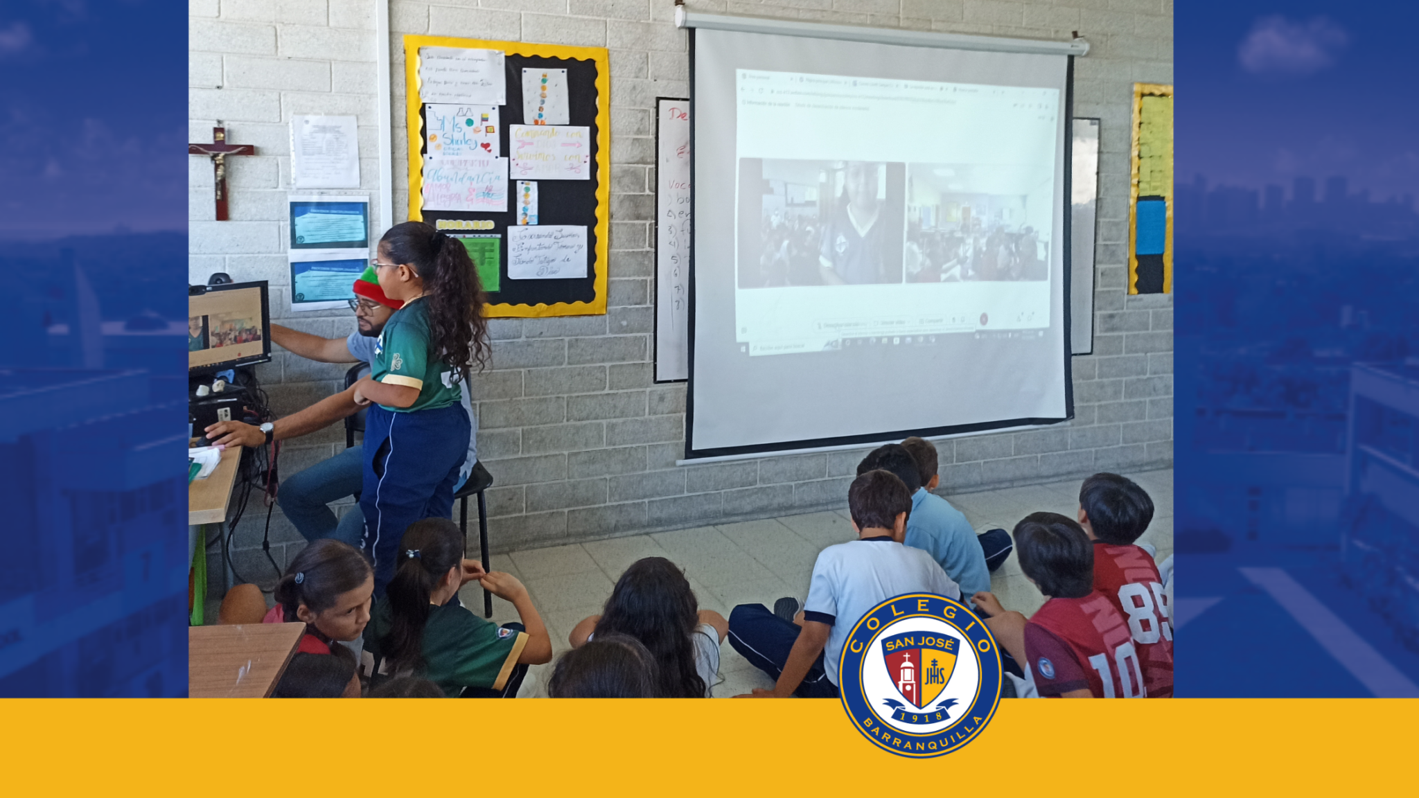 Ciclo III tuvo Aula Conectada con escuela de USA - Colegio San José Barranquilla
