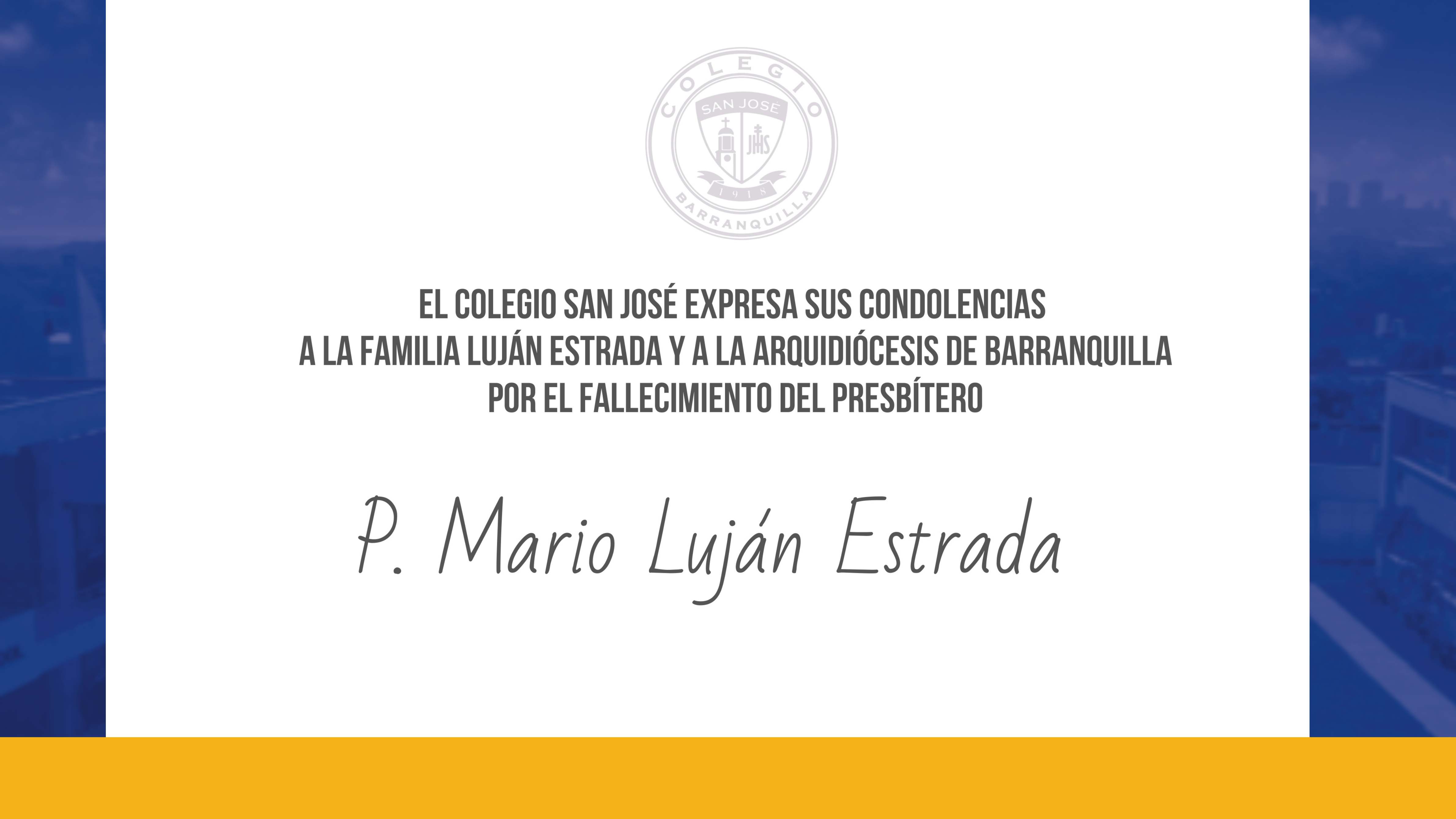 Ha fallecido el P. Mario Luján Estrada - Colegio San José Barranquilla